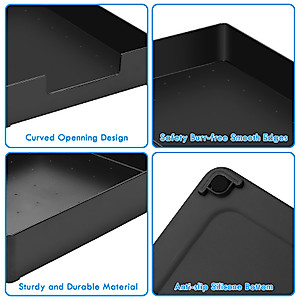 EsOfficce Letter-Size Tray, 2PCS Plastic Stackable A4 Paper Tray, Desk Drawer Organizer, Multi-use Large Storage Basket for Office Home Supplies,13 x 9.6 inch