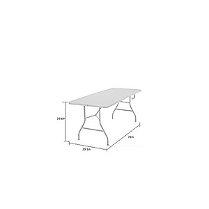 COSCO 6 ft. Fold-in-Half Banquet Table w/Handle, Gray