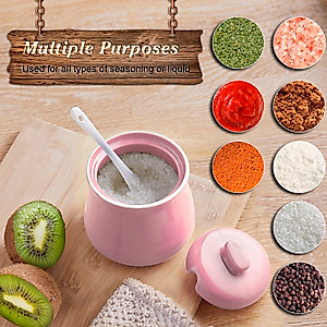 DAYYET Sugar Bowl with Lid and Spoon - 12 oz Ceramic Sugar Bowl with Spoon - Sugar Container for Coffee Bar - Sugar Jar Sugar Dispenser Bowl - Pink Kitchen Decor and Accessories