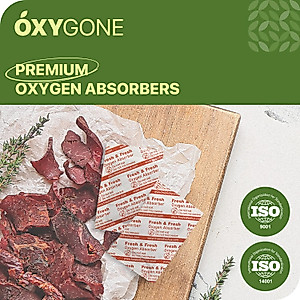 OXYGONE (110 Packet) 300cc Premium Oxygen Absorbers Packets for Food Storage (11 Bag of 10 Packet) - For Long Term Food Storage, Vacuum Sealed, ISO 9001 Certified Facility Manufactured