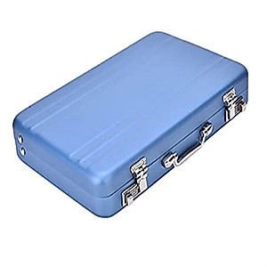 Kangsanli Metal Mini Briefcase Card Holder Case Box,Business Card Organizer for Man and Woman,Card Case Id Holders Luxury Credit Card Holder（Blue）