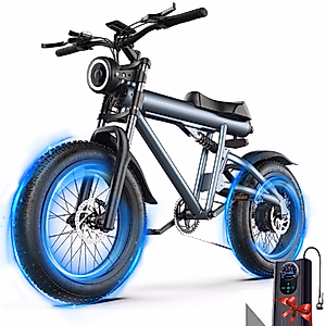 APIWO Electric Bike 1200W, 25/30MPH Electric Dirt Bike, 48V 20AH Removable Battery, Max 50-75 Miles Electric Motorcycle, 20" Fat Tire Dirt Bike, 7-Speed E-Bike & UL