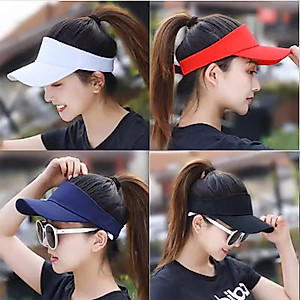3 Pcs Sun Visor for Women Men Outdoor Sport Golf Tennis Softball, Adjustable Visors Hats 1600-3PC White