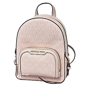 Michael Kors Jaycee XS Mini Convertible Backpack MK Signature Crossbody (Powder Blush)
