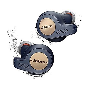 Jabra Elite Active 65t Alexa Enabled True Wireless Sports Earbuds with Charging Case – Copper Blue (Renewed)