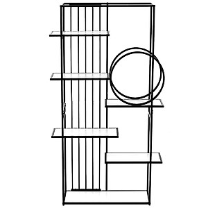 Yoglad 6 Tier Open Bookshelf, 70.9Inch Tall Modern Free Standing Bookcase with Black Metal Frame, Book Shelves Open Display Shelf Organizer for Living Room Bedroom Office Home