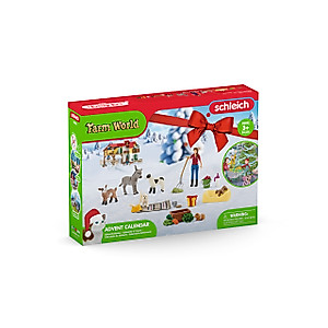 Schleich Farm World, Farm Animal Toys for Boys and Girls, Farm World Advent Calendar with 24 Surprise Toys