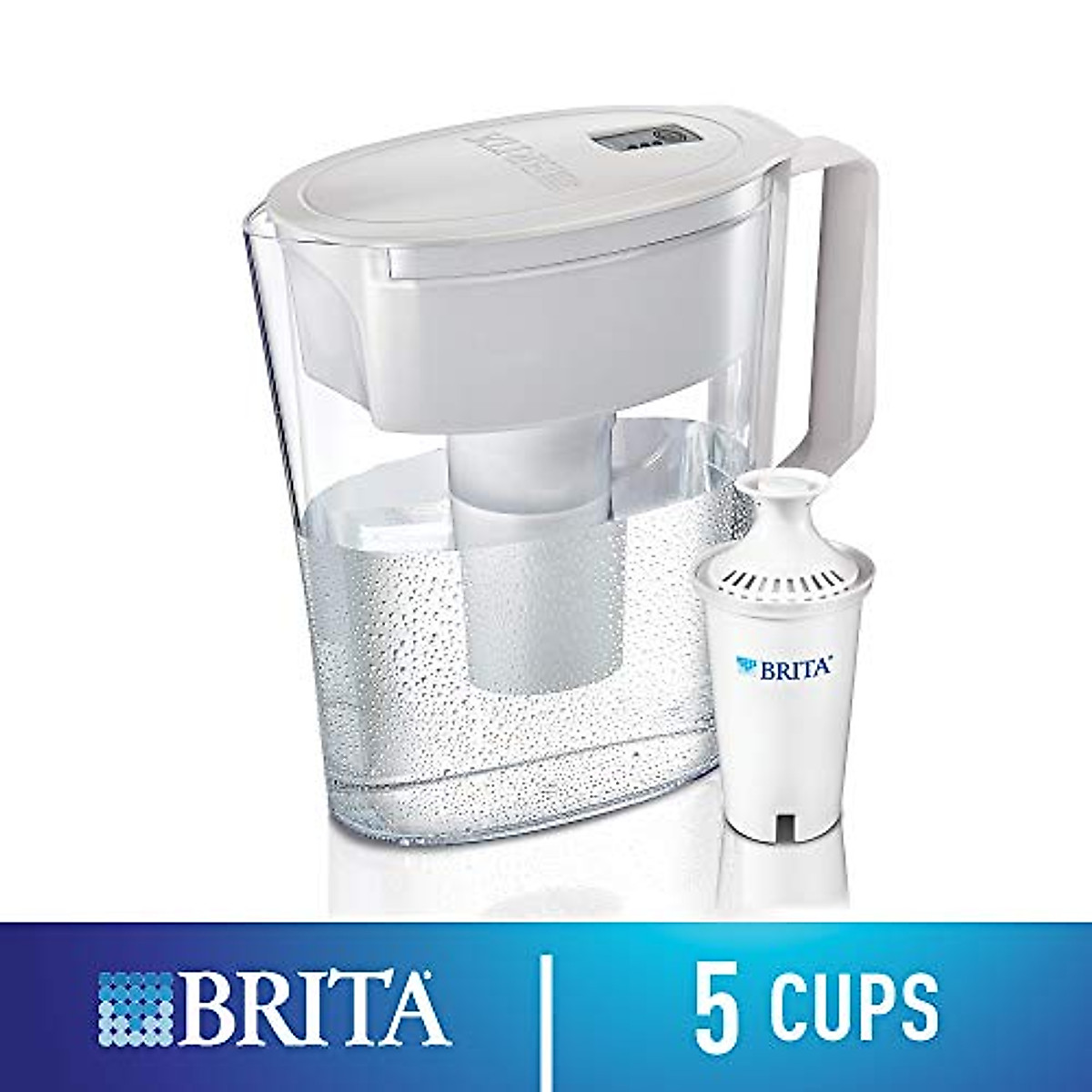 Brita SOHO White 5 cup Water Pitcher, 11.1 x 9.5 x 4.6", White