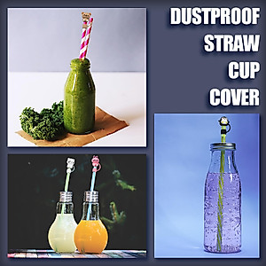 Cocurb Straw Cover Cap for Stanley Cup 12 PCS,Silicone Straw Topper Compatible with Stanley 30 to 40 Oz Tumbler,Soft Silicone Animal Shape Straw Lid for 10 mm Straws - Mother's Day Present