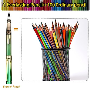 Mechanical Pencils Inkless Pencils Eternal Set - 6 Everlasting Pencil,6 Replaceable Nibs,3 Erasers,1 Pencil Case,Pencil Never Sharpen,Infinity Pencils,Forever Pencil for Kids Student Writing Drawing