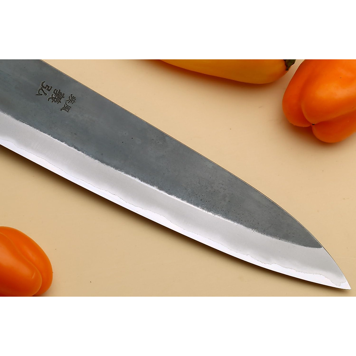 Yoshihiro Kurouchi Black-Forged Blue Steel #2 Stainless Clad Japanese Gyuto Chef Knife Kaede Handle (7"(180mm) & No Saya)