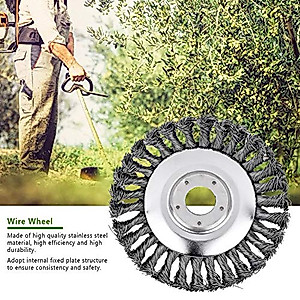 Jectse Wire Wheel Steel Brush Grass,Trimmer Head Cutter,Round Weed Cleaning Replacement Tool,for Garden Mower Grass String Trimmer(150mm)