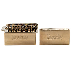 Musiclily Ultra 10.5mm Full Brass 42mm Standard MIM Style Tremolo Block for Mexico Fender Strat and China made Squier Classic Vibe/Speical Electric Guitar