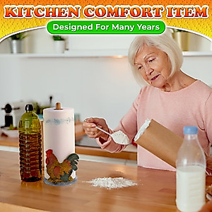 Country Red Rooster Paper Towel Holder by Alpenkok