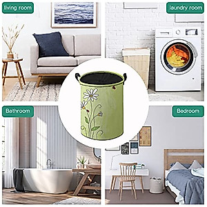 Fubido 2023 Duckies Print,Large Laundry Drawstring Basket,Bath Bubbles of Sketch Rubber Toys,Storage Basket for Toys,Dirty Clothes in Living Room,Bathroom,Bedroom,Orange Yellow