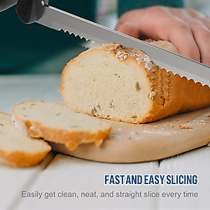 VLOXO Cordless Electric Knife, Electric Knives Rechargeable Bread Knife with Safety Lock Ergonomic Handle Electric Meat Knife for Carving Meat Bread Steak Fish Fillet Cheese Include 2 Blades