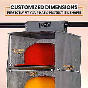 Boxy Concepts Hat Rack - 10 Shelf Hanging Closet Hat Organizer for Baseball Caps - Hat Storage to Protect Your Caps with this Hat Hanger - Easy Hat Holder & Baseball Hat Organizer