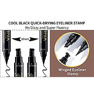 AVIERLL Winged Eyeliner Stamp-2 Pens, Smudge Proof Waterproof Long Lasting quick flick wingliner, Vamp Style Wing Eye Liner Pen Black (Left and Right)