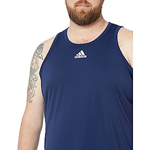 adidas Men's Heathered Tank Top, Team Navy Blue, Small