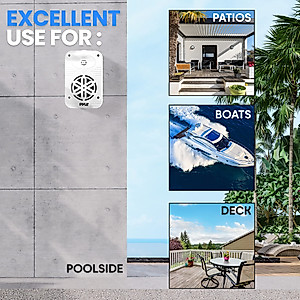 PyleUsa Indoor Outdoor Speakers Pair-500 Watt Dual Waterproof 5.25” 2-Way Full Range Speaker System w/ 1/2”High Compliance Polymer Tweeter - in-Home, Boat, Marine,Deck,Patio,Poolside (White) PDWR55WT