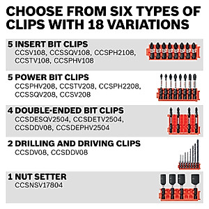BOSCH CCSPHV208 8-Piece Assorted Set 2 In. Impact Tough Phillips Power Bits with Clip for Custom Case System