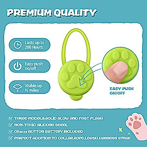 8 Pieces Dog Collar Light Waterproof Silicon Dog Collar Light LED Night Pet Strobe Harness Leash Necklace Lights for Walking Camping Warning Reflective Gear Accessories