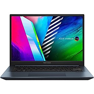 ASUS VivoBook Pro 14 OLED Slim Laptop, 14” WQXGA+ 16:10 OLED Display, AMD Ryzen 7 5800H CPU, NVIDIA GeForce RTX 3050, 16GB RAM, 1TB SSD, Windows 11 Pro, Quiet Blue, M3401QC-EB74