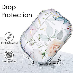 CAGOS for Airpods Pro 2 Case 2022, Clear Cute Floral Airpods Pro 2nd Generation Case Cover with Anti-Lost Lanyard Strap and Keychain for Women Girls Teens, Peonies