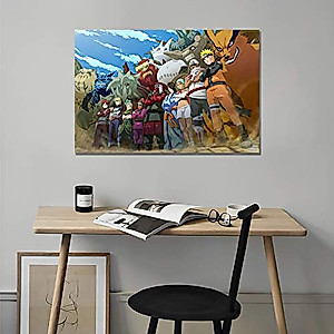 InsNordic Anime Poster Bijuu Fuu HD Print on Canvas Painting Wall Art for Living Room Decor Boy Gift 12x16inch With Frame