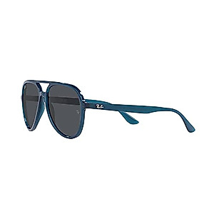 Ray-Ban RB4376 Aviator Sunglasses, Opal Dark Blue/Dark Grey, 57 mm