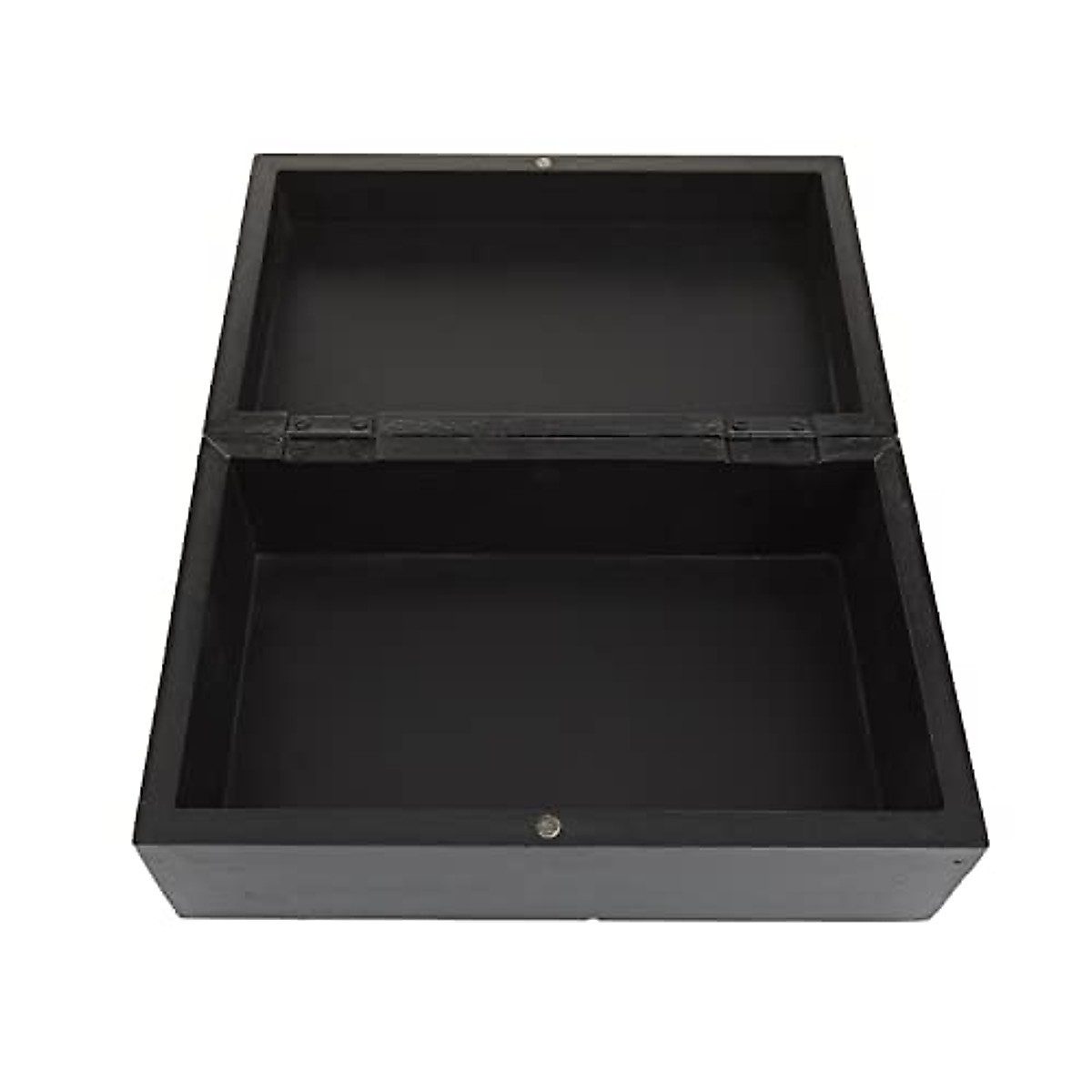 CosmoLiving by Cosmopolitan Wood Geometric Box with Hinged Lid, Set of 2 10", 8"W, Black