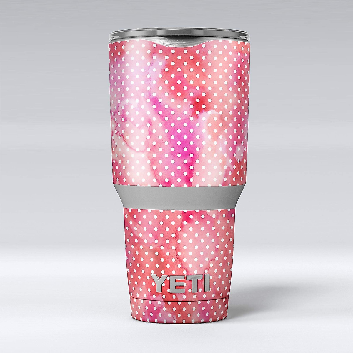 Design Skinz The Red and Pink Watercolor Polka Dots - Skin Decal Vinyl Wrap Kit Compatible with The Yeti Rambler Cooler Tumbler Cups