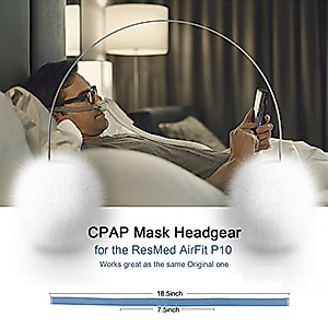 AirFit P10 Headgear for ResMed, 3-Pack Headgear for ResMed CPAP Supplies Headgear Straps for ResMed AirFit P10 CPAP Headgear (with Clips)