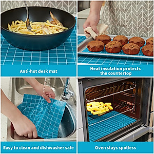 Silicone Baking Mat Roll 16IN*5FT Free Cutting, Non-Slip Pastry Mat, Non-Stick Reusable Air Fryer Liner, Oven Liners, Counter Mat, Freeze Dryer Mat, Easily Cut to Size Fit All Ovens Pans Tins Dishes