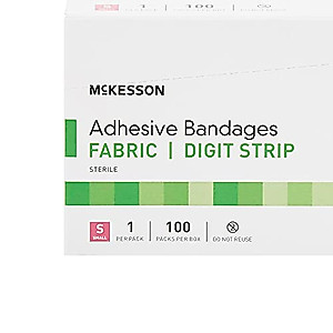 McKesson Adhesive Bandages, Sterile Fabric Digit Fingertip, Tan, 1.7 in x 2 in, 100 Count, 1 Pack