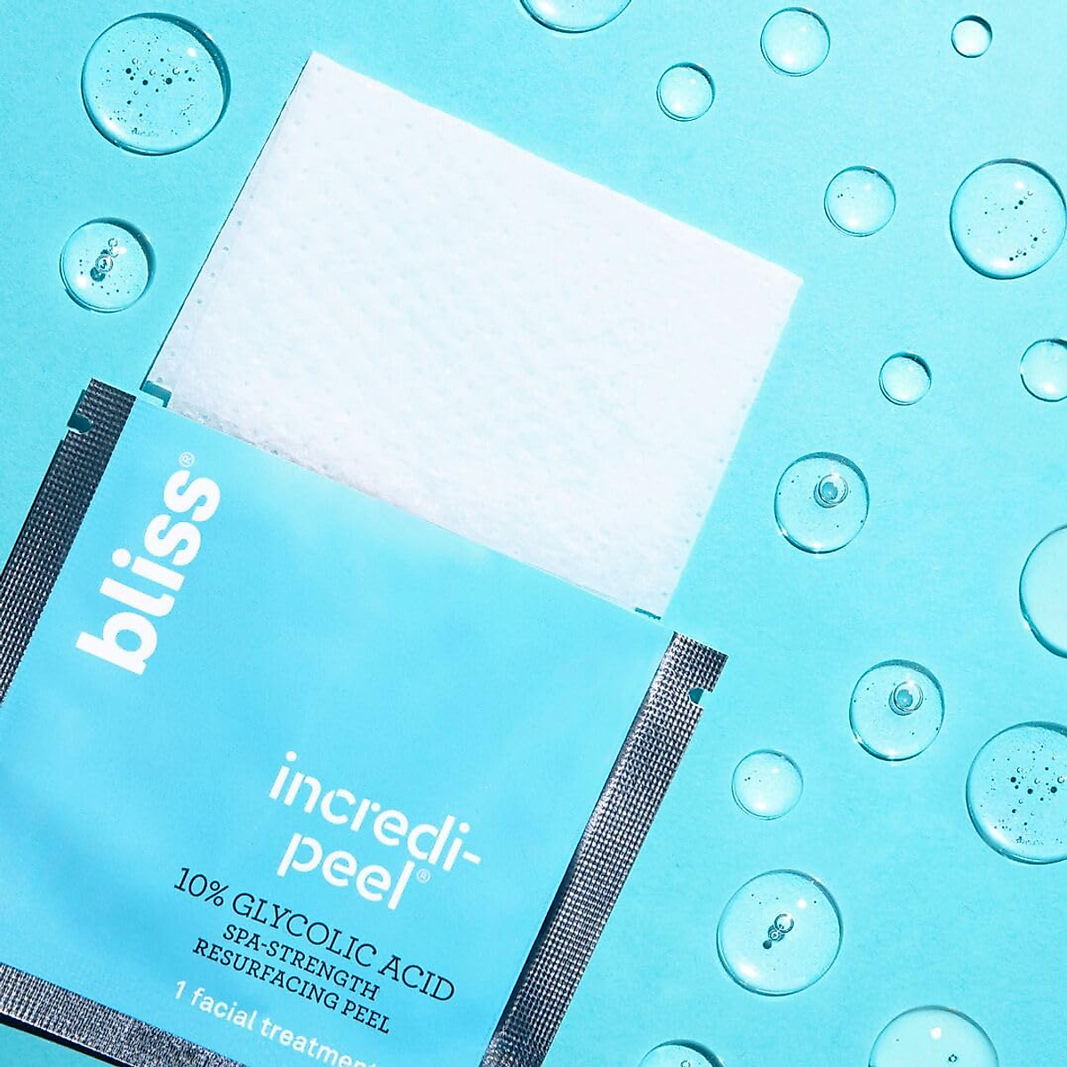 Bliss That's Incredi-Peel Glycolic Resurfacing Facial Pads - 15 ct - Single-Step Pads for Exfoliating and Brightening - Targets Fine Lines and Discoloration - Travel-Friendly - Vegan & Cruelty-Free