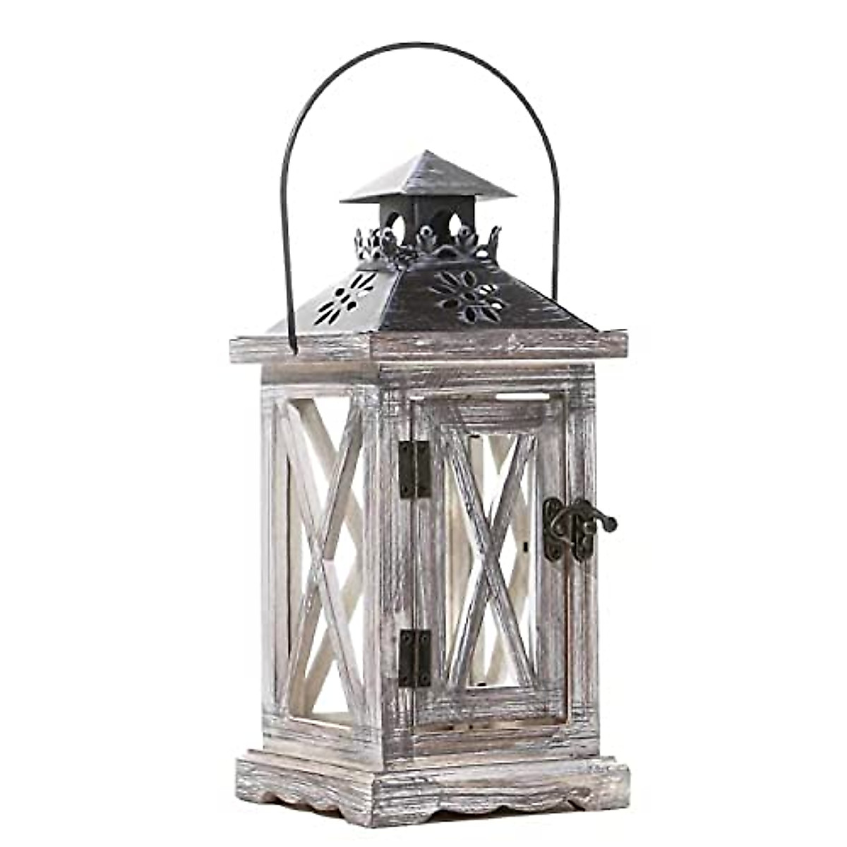Candle Lantern Decorative Farmhouse White Lanterns Candle Holde Decor for Home Decor Front Porch
