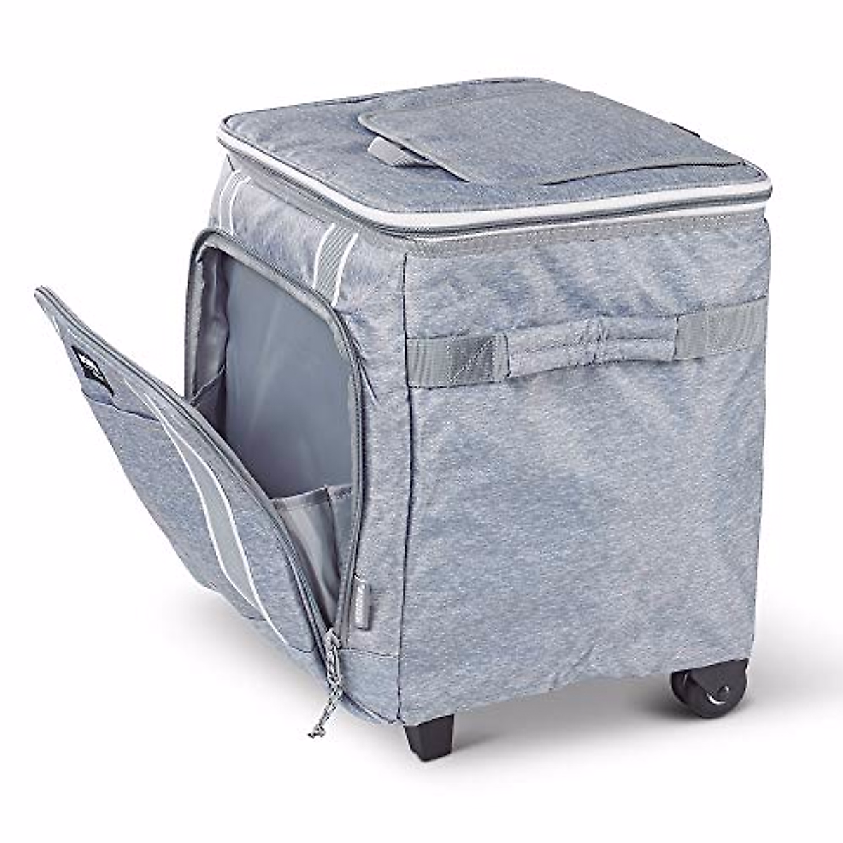Igloo 40 Can Large Portable Insulated Soft Cooler with Rolling Wheels, Gray