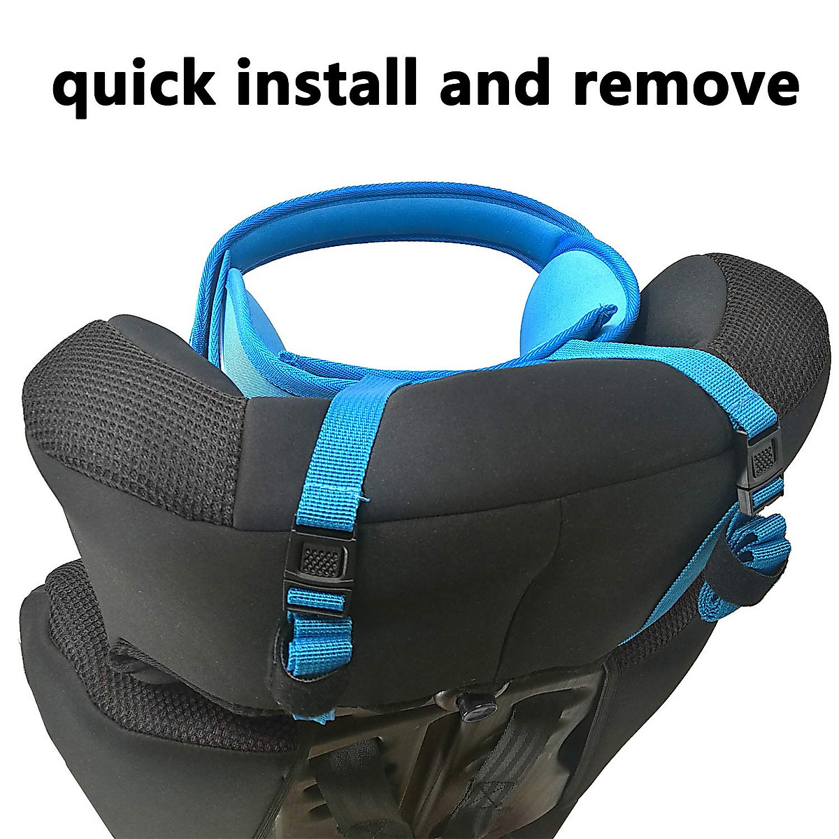 Adjustable Child Car Seat Head Support, Universal Suitable for Both Children and Adults, Head Protect Pad on Child Car Seat, Safety Car Sleeping Headrest for Child, Infants, Toddlers and Adults (Blue)