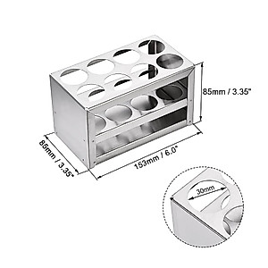 uxcell 304 Stainless Steel Test Tube Holder Lab Stand Rack 8 Hole 3 Layer for 26-30mm Tubes