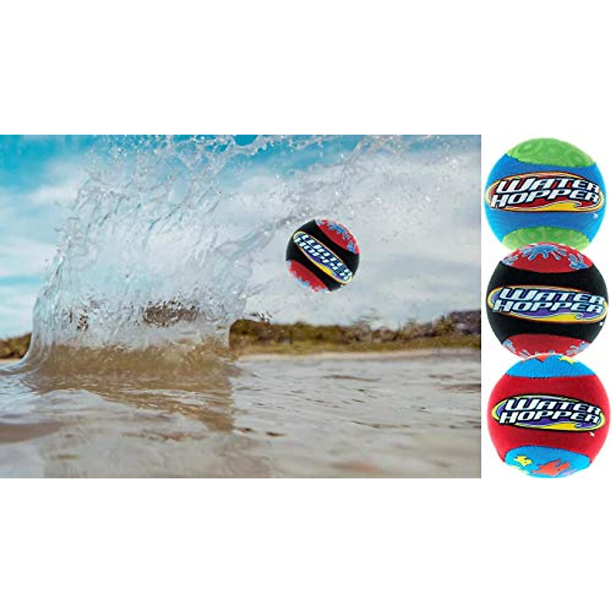 Water Hopper Ball Toy Pack (8 Pack Assorted) by Ja-Ru. Bouncing Water Skip Ball. Water Balls for Pool and for Beach Game. Squishy Skipper Water Bouncy Balls for Kids and Adults. Plus 1 Collectable Bouncy Ball 880-8B