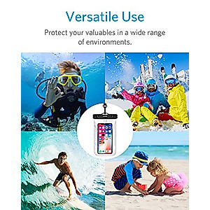 Anker Universal Waterproof Case, IPX8 Waterproof Phone Pouch Dry Bag for iPhone X / 8 / 8 Plus, Samsung Galaxy S8 / S7, Samsung Note Series, Google Pixel 2, up to 6 Inches—2 Pack
