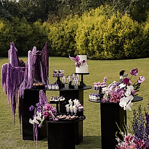 mwellewm 4 Pcs Black Cake Stand Set Round Metal Halloween Cake Stands Metal Cupcake Holder black Dessert Table Display Set for Wedding Birthday Party Baby Shower Anniversaries Supplies