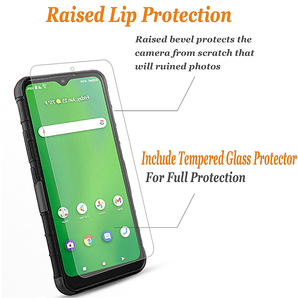 Moto G Pure Case, Motorola G Pure Case, [with Tempered Glass Screen Protector Include], Circlemalls Military Grade 12 ft Shockproof Cover Built in Kickstand and Belt Clip Holster -Dark