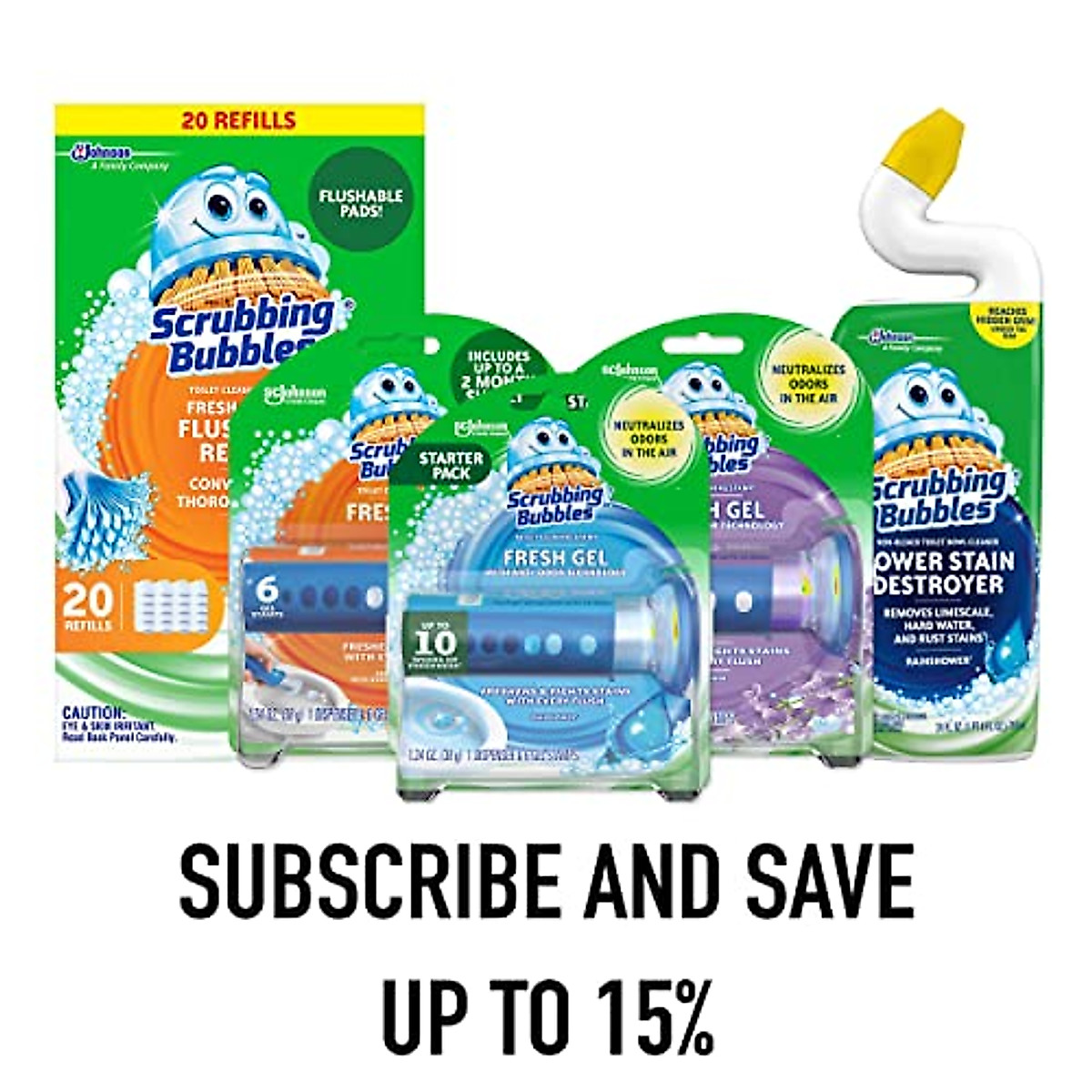 Scrubbing Bubbles Toilet Bowl Tablets, Continuous Clean Toilet Drop In Discs, Each Tablet Provides 4 Weeks of Protection Against Stains and Build Up, 5 Count (Pack of 1)