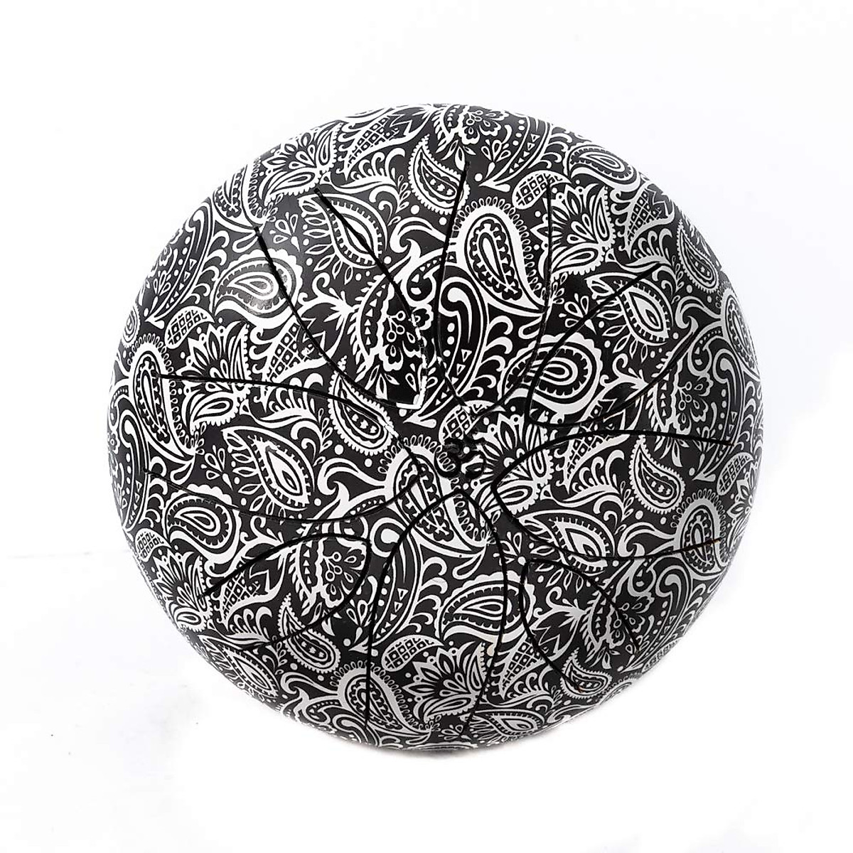 Satnam Happy Drums Steel Tongue Drum 8 Notes 8-Inch Handpan Percussion Instrument with Carrying Case Bag - Paisley Black