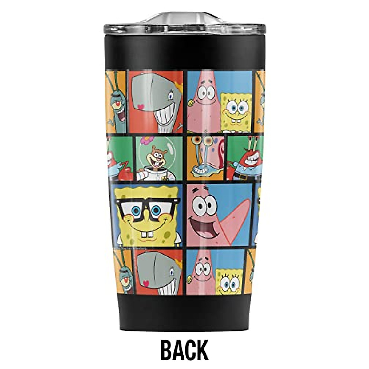 Logovision Spongebob Tile Pattern Stainless Steel 20 oz Travel Tumbler, Vacuum Insulated & Double Wall with Leakproof Sliding Lid