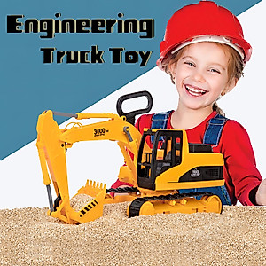 Liberty Imports Oversized Construction Excavator Kids Toy Play Truck, Large Digger Vehicle for Boys with Realistic Movable Claw, Tracks 1:22 Scale Model