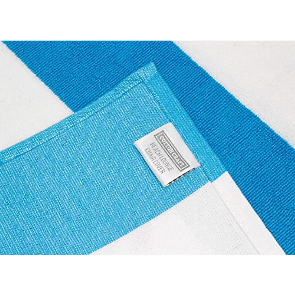 COTTON CRAFT Pool Lounge Chair Cover - 2 Pack - Chaise Beach Picnic Spa Towel - Cabana Stripe - Soft Premium Ringspun Terry Cotton - Oversized - 32 inch Wide x 82 inch Long with 7 inch Pocket – Aqua