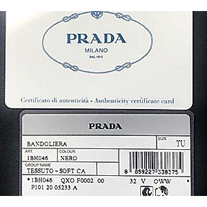 Prada Bandoliera Tessuto Nylon Soft Calf Trim Black Crossbody Bag 1BH046